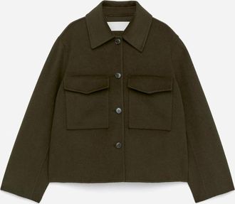 Arket Doubleface-Overshirt Aus Wolle -Gr&uuml;n
