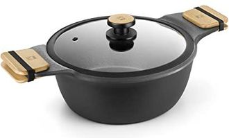 Bra Market | Hoher Kochtopf 28 cm, Aluminiumguss mit Antihaftbeschichtung, PFOA-frei, für alle Herdarten einschließlich Induktion geeignet