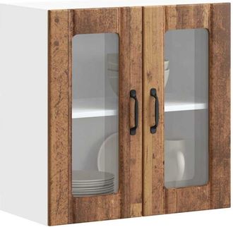 vidaXL Armoire murale de cuisine avec porte vitr&eacute;e Lucca Bois ding&eacute;nierie ancien Vidaxl