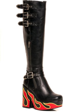Lamoda Damen Electric Enemy Knee High Boot, Black Pu, 36 EU