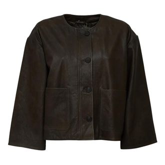 Max Mara Crewneck Boxy Jacket - - Jackets - Damen - Braun - L