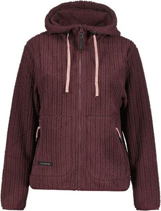 Icepeak Strickfleecejacke ICEPEAK AALET mit fester Kapuze und Kordelz&uuml;gen, mit Rei&szlig;verschlusstaschen