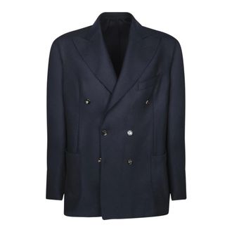 Dell'Oglio Homme, Vestes, Bleu, Taille: XL Veste crois&eacute;e