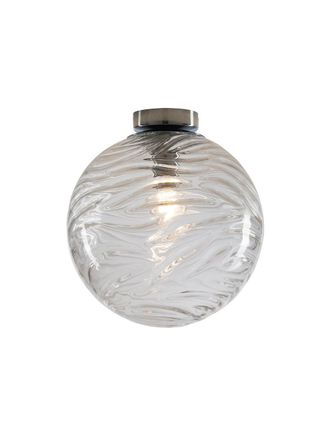 Luce-Ambiente-Design Nereide Ceiling Light in Transparent Glass with Concentric Waves 25 Cm