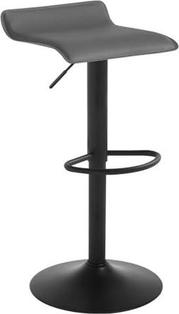 Woltu Tabouret Bar, Chaise Haute Cuisine R&eacute;glable en Hauteur, Pivotant &agrave; 360&deg; avec Repose-Pieds pour Bar, Cuisine, Comptoir, PVC+M&eacute;tal, Gris + Noir