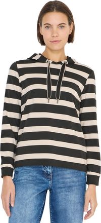 Cecil Gestreiftes Hoodie-Shirt raw Khaki XXL