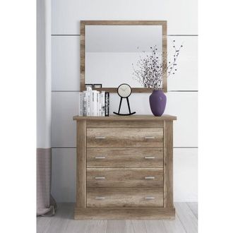 PEGANE Commode, meuble de rangement coloris Ch&ecirc;ne vieilli - Longueur 90,8 x Profondeur 39.6 x Hauteur 91,50 cm -PEGANE