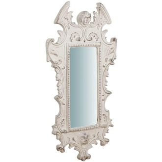 Biscottini International Biscottini - Miroir Mural à accrocher en bois finition blanc antique sagomata Made in Italy