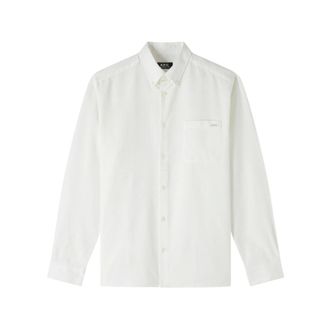 A.P.C. A.p.c., Homme, Chemises, Blanc, Taille: L Mateo Logo Shirt