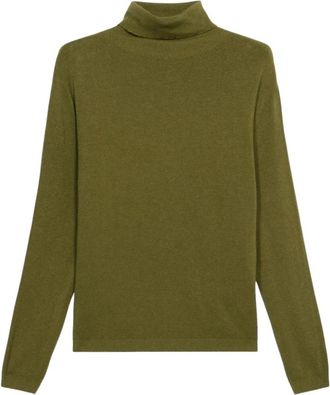 Oltre Femme, Pulls, Vert, Taille: 42/44 FR Pull &agrave; col roul&eacute; en maille fine et m&eacute;lange de viscose