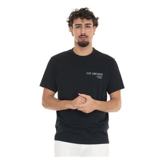 Fay Kurz&auml;rmeliges Rundhals-T-Shirt - - Tops - Herren - Blau - 3XL