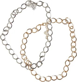 Urban Classics Big Classic Necklace 2-Pack gold/silver one size