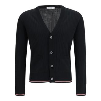 Thom Browne Rippstrick-Cardigan aus Merinowolle - - Knitwear - Herren - Schwarzk - L