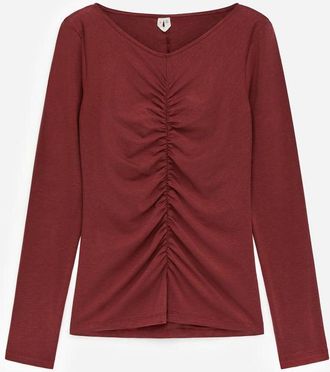 Arket Gerafftes Oberteil -Rot