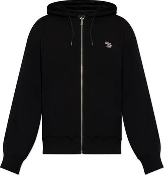 Paul Smith Homme, Sweatshirts et sweats &agrave; capuche, Noir, Taille: S Zebra Logo Zip-Through Sweat &agrave; capuche