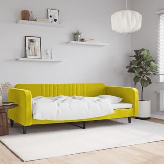 vidaXL Vidaxl - Lit de repos sans matelas jaune 90x200 cm velours