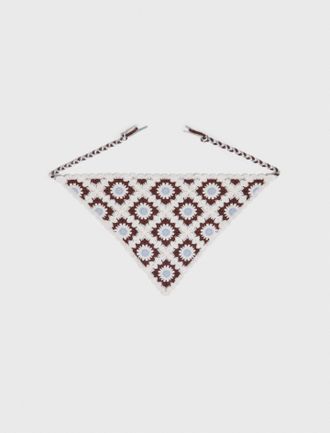 Maje Foulard Triangle En Maille - Marron/bleu - Maje