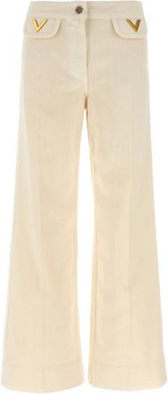 Valentino Garavani Femme, Pantalons, Blanc, Taille: 36 FR V Detail Jeans
