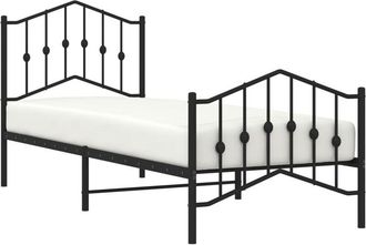 vidaXL Cadre de lit métal sans matelas avec pied de lit noir 80x200 cm vidaXL