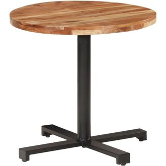 vidaXL Bistrotisch Rund &Oslash;80x75 cm Akazie Massivholz Vidaxl