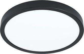 Eglo LED Deckenleuchte Fueva 5, Ø 28,5 cm, 1 flammige Aufbauleuchte, Bad-Deckenlampe aus Stahl und einer Kunststoff Leuchtfläche in Schwarz, Weiß, LED Aufb