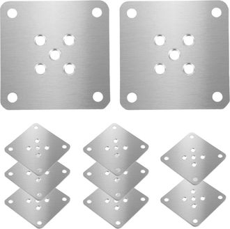 Pretyzoom Yardenfun 10 St&uuml;ck 10 St&uuml;ck Metall Beinbefestigungsplatten 7X7cm 2mm Stark M&ouml;belverbindungsclips f&uuml;r Sofa Couch Holz Bodenschutz Ger&auml;uschd&auml;mpfung Repa
