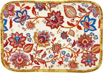 Les Jardins de la Comtesse Großes rechteckiges Serviertablett aus Melamin mit Blumenmuster, 45 x 32 cm, Kollektion Jaipur