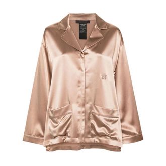 Max Mara Seiden-Satin-Hemd - - Blouses & Shirts - Damen - Braun - XS