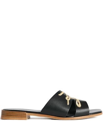 Karl Lagerfeld sandales en cuir - Noir