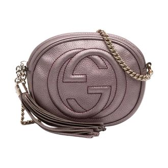 Gucci Pre-owned Metallic Leather Round Crossbody Bag with Tassel - - Pre-owned - Damen - Rosa - ONE SIZE