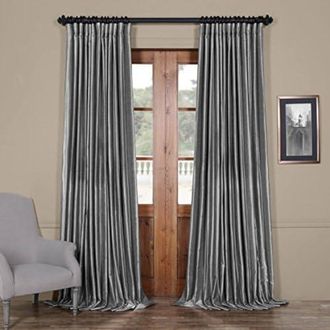 Half Price Drapes Extra breite Verdunkelungsvorh&auml;nge aus Kunstseide, 244 cm lang, f&uuml;r Schlafzimmer und Wohnzimmer, Vintage-Stil, strukturierter Verdunkelungsvorhang (1 
