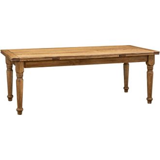 Biscottini International Ausziehtisch im Country-Stil aus massivem Lindenholz mit nat&uuml;rlichem Finish 220x100x80 cm
