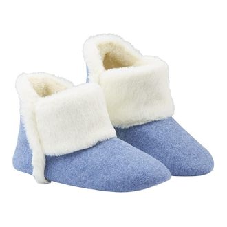 Dunlop Dunlop Hausschuhe Damen, Winter Pantoffeln Frauen mit Kunstfell, Weiche Filzpantoffeln Damen mit Gedächtnis Schaum, Geschenke für Frauen (39 EU, Blau,