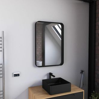 Aurlane Aurlane - miroir 80x45- cadre en aluminium laque noir mat - uby