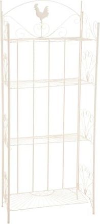 Clp Étagère Pliante Mia en Fer, avec 4 Niveaux de Rangement, Style Maison de Campagne, Disponible en Plusieurs Couleurs, Couleur:crème