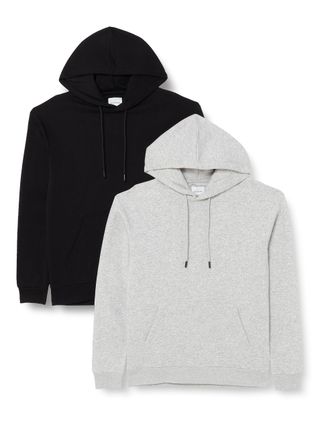 Jack & Jones Herren Jjebradley Sweat 2pk Mp Hoody, Black/Pack:Black+lgm, M EU