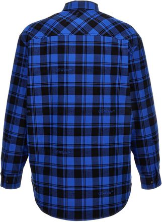 Off-white Check Flannel Overshirt - Blue