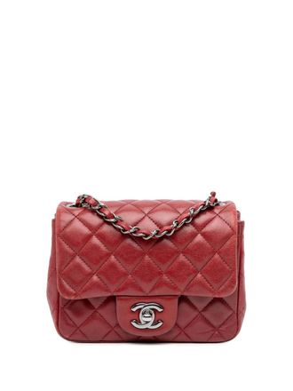 Chanel mini sac à bandoulière Square Single Flap (2013-2014) - Rouge