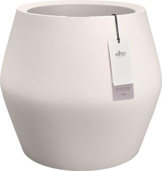 ELHO June Split Low 46 - Blumentopf f&uuml;r Innen und Au&szlig;en - 100% Recyceltem Plastik - &Oslash; 46.0 x H 42.6 cm - Wei&szlig;/Leinenwei&szlig;