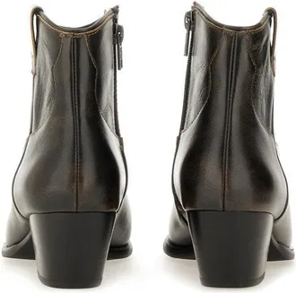 Ash Calf Leather Boots - Black
