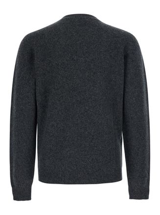 Roberto Collina Mens Crew Neck Wool Sweater Grey Virgin Tops Top