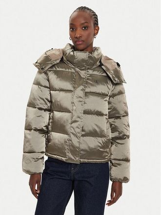 Calvin Klein Jeans Winterjacke Shiny Monologo J20J224616 Grau Regular Fit