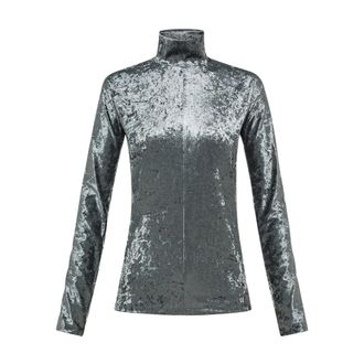 Forte_Forte Femme, Tops, Gris, Taille: 38 FR Pull &agrave; col roul&eacute; en velours