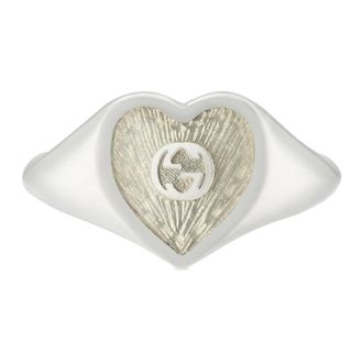 Gucci Heart Ring with Interlocking G - - Accessories - Damen - Grau - 53 MM