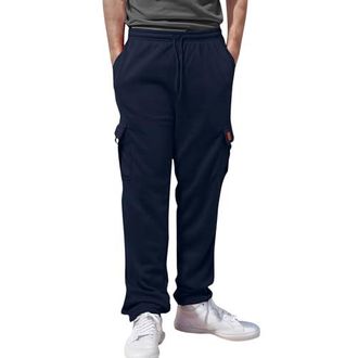 Generic Pantalon de surv&ecirc;tement cargo ample pour homme, jambe large avec poches, pantalon de jogging &agrave; bas ouvert, pantalon de d&eacute;tente d&eacute;contract&eacute; pour athl&eacute;t
