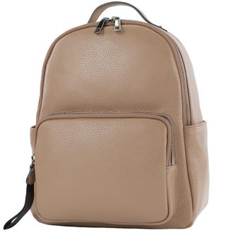 modamoda.de T234 - Damen Rucksack Tasche ital. Echtleder, Farbe:Blassbraun
