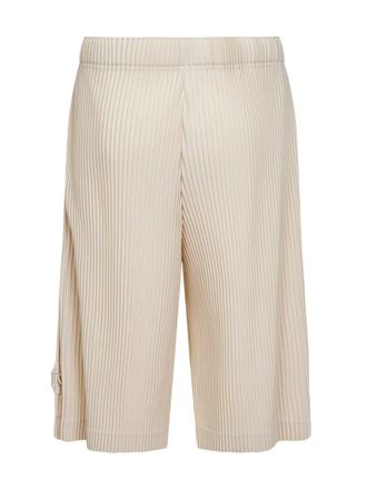 Homme Pliss&eacute; Issey Miyake Mens Bermuda Shorts Duomo Beige Polyester