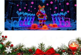 Generico Garagentorabdeckung f&uuml;r Weihnachten, Flacher Hintergrund, fluoreszierend, aktiviert durch UV-Licht, 2D, f&uuml;r Garagentor, Party, T&uuml;r, Hof