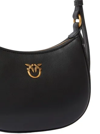 Pinko Womens Shoulder Bag Black Calfskin Leather - Shoulder-Bags
