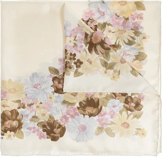 Versace unisex, Accessoires, Beige, Taille: ONE Size Foulard en Twill de Soie Imprim&eacute;